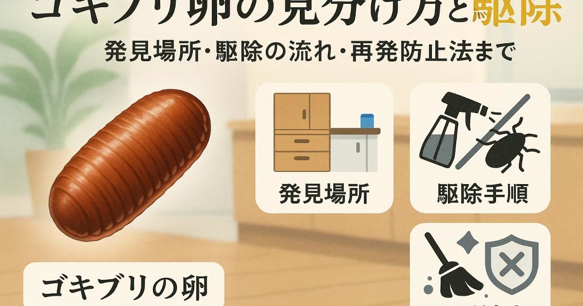 ゴキブリの卵の見た目や発見場所と駆除方法を徹底解説｜対処法と再発防止まで網羅